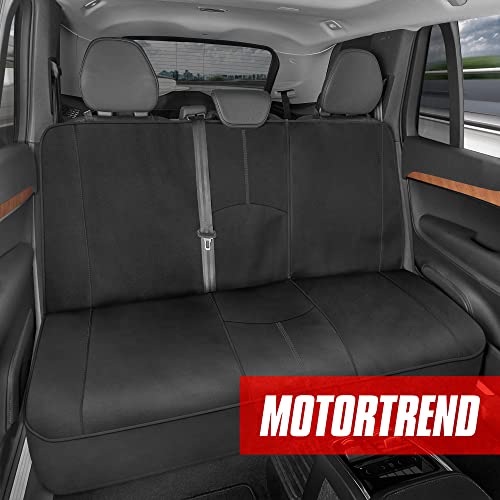 Motor Trend SpillGuard Waterproof Seat Cover, Gray Stitching β Split Bench Rear Seat Protector with Neoprene Padding, for Kids & Dogs, Car Interior Covers