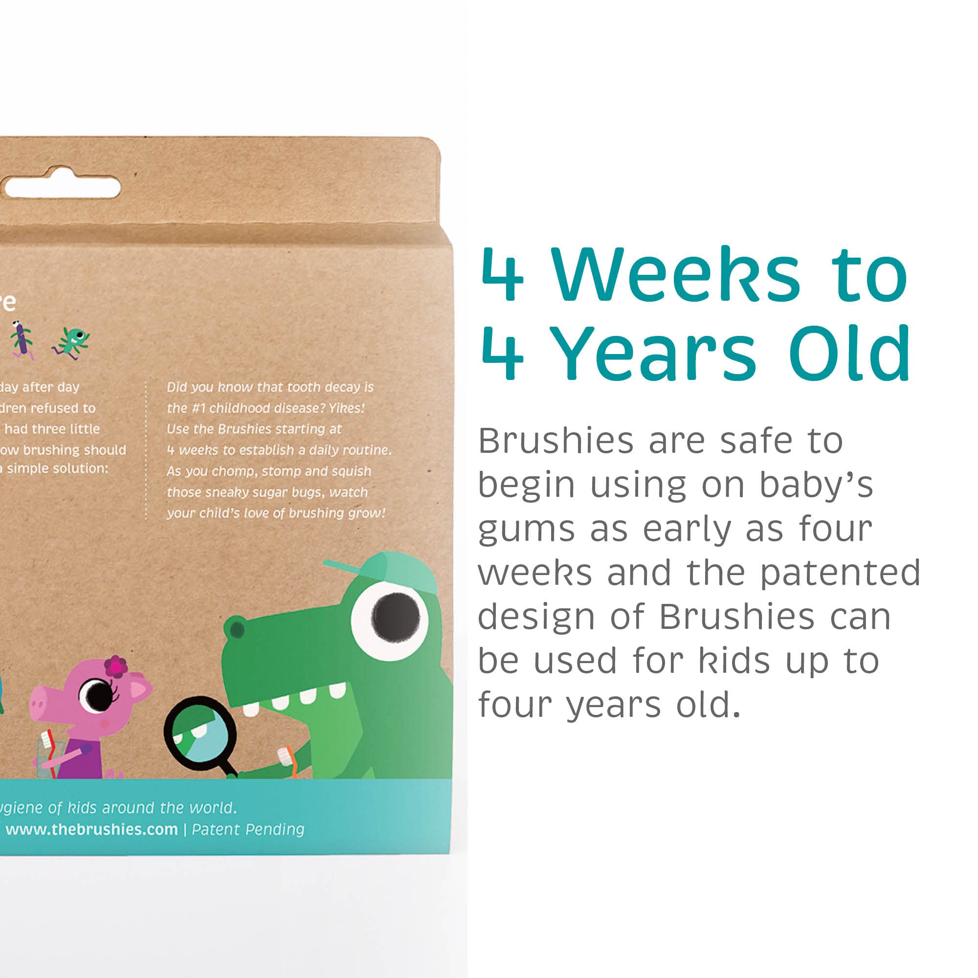 The Brushies Baby & Toddler Toothbrush & Storybook, Gift Set of 4 Brushes