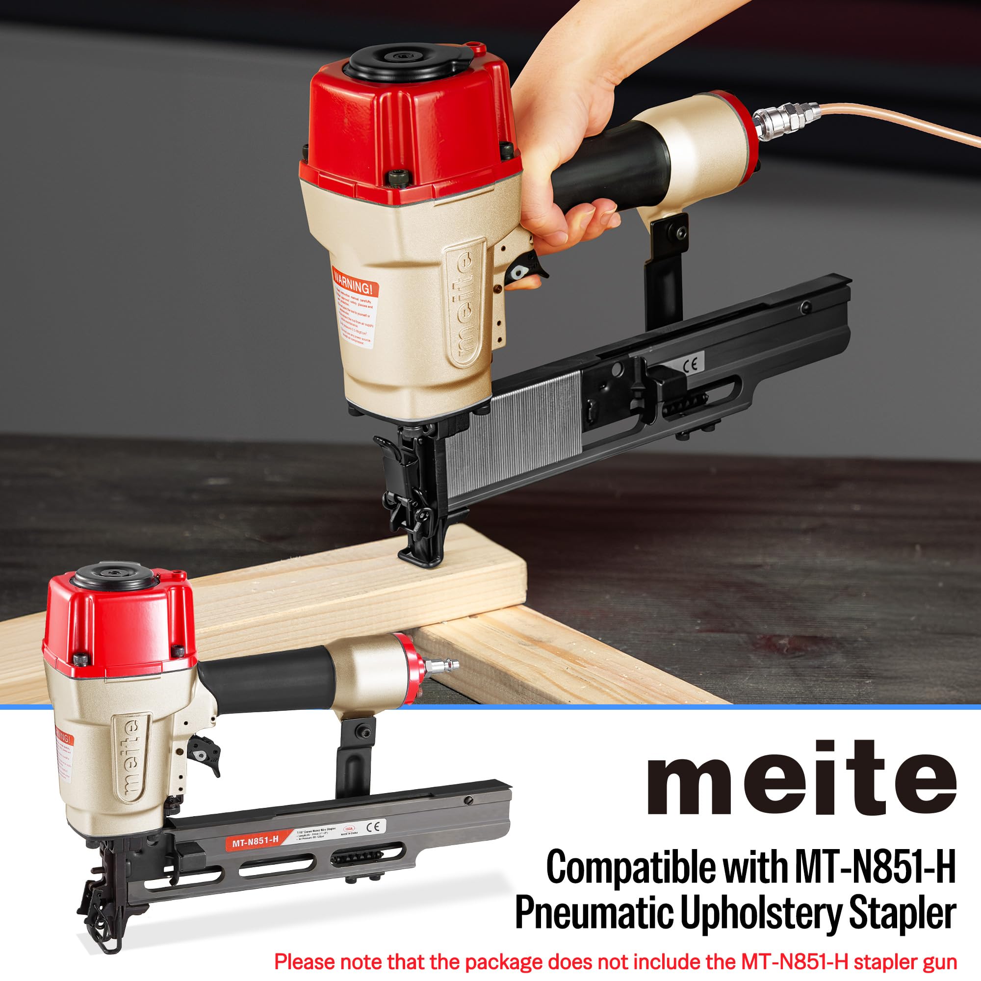 meite 16 Gauge 7/16-Inch Crown Staples, 2-Inch Length Medium Crown Staples Heavy Duty Galvanized Construction Staples for 16 Guage 7/16-Inch Crown Stapler Guns (10,000 Counts)
