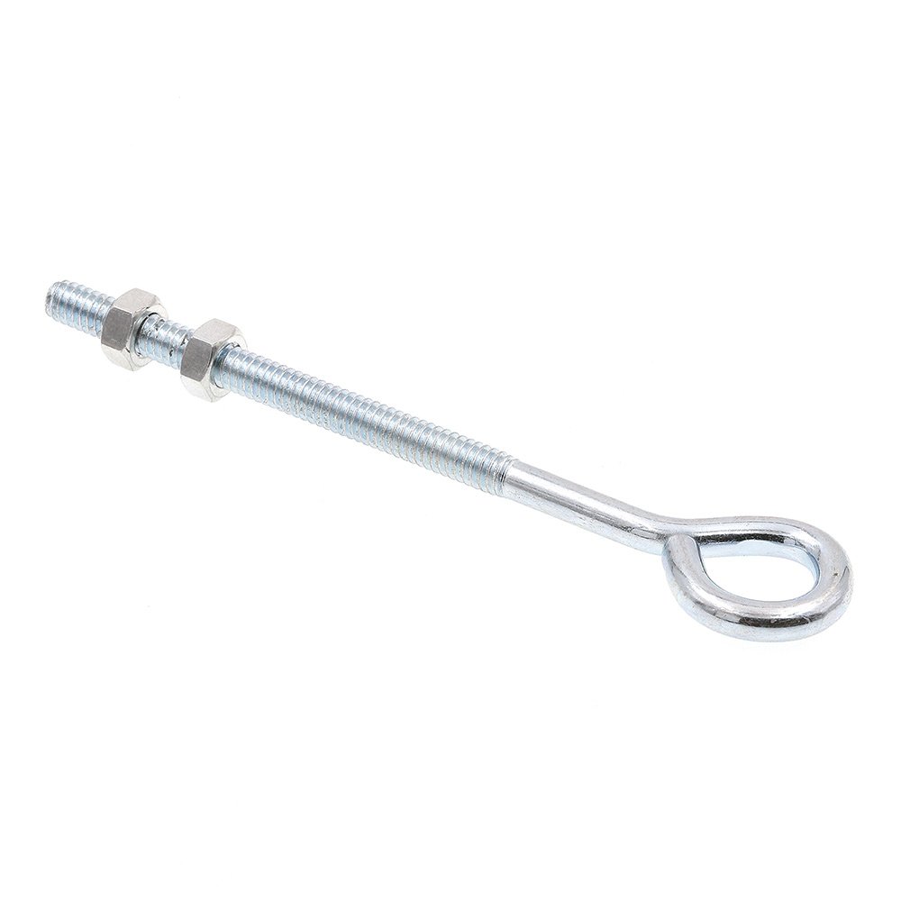 Prime-Line 9066459 Eye Bolts With Nuts, 1/4 In.-20 X 5 In., Zinc Plated Steel (10 Pack)