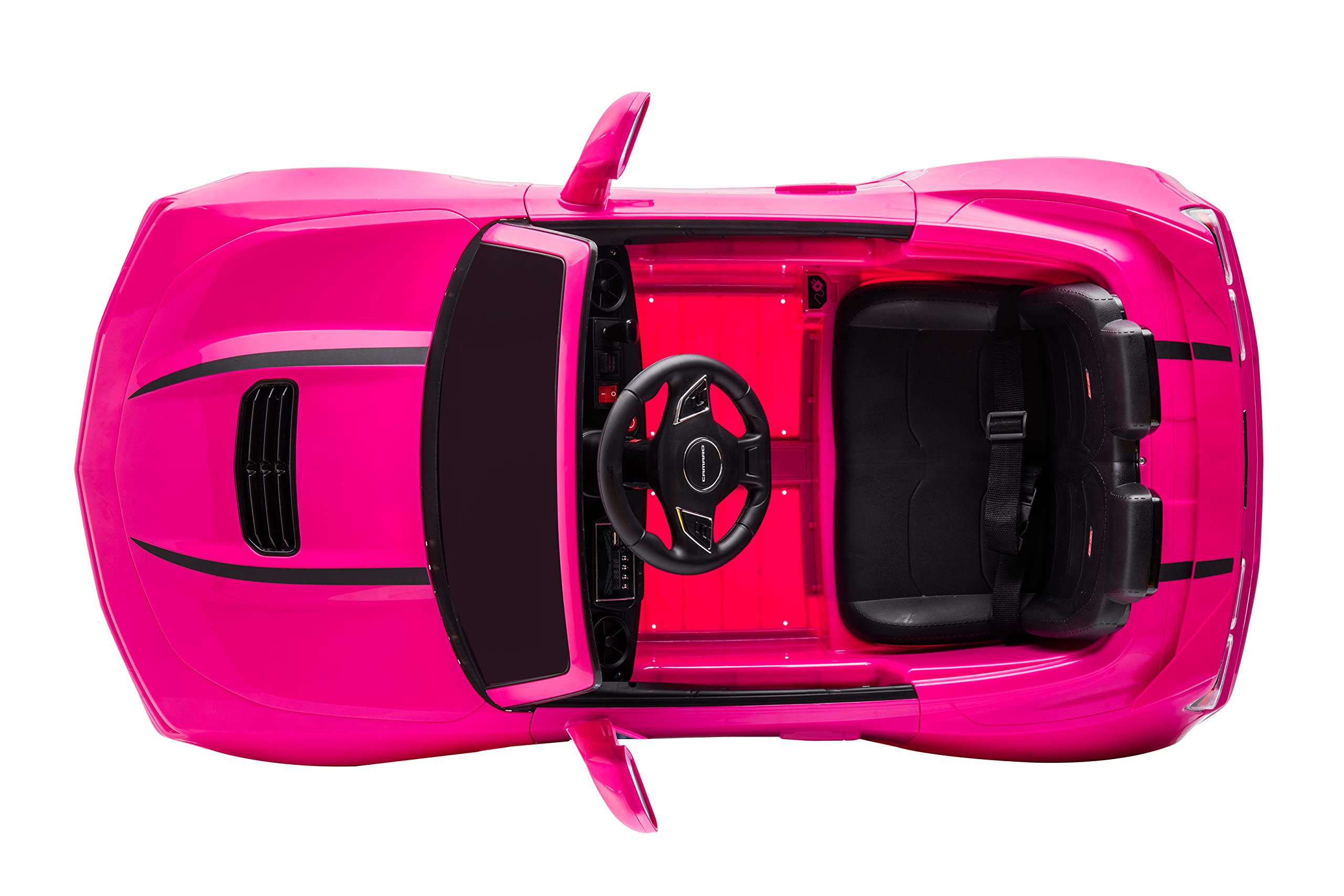 DAKOTT Kids Ride On Sports Car, 12V Battery Powered Chevy Camaro w/Parent Remote Control, Bluetooth, Horn, Music & Headlights Taillights for 3-6 Years