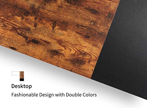 BANTI L Shape Computer Desk with Storage Shelf Study Writing Table for Home Office, Modern Simple Style PC Desk, Black Metal Frame