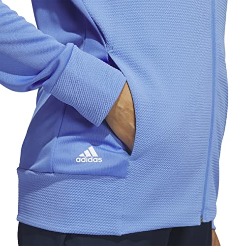 adidas Women's Standard Textured Full Zip Jacket, Blue Fusion, Medium
