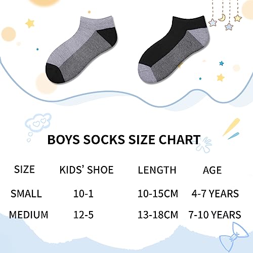Comfoex Boys Socks 8 Pairs 6-8 4-6 8-10 Years Old Ankle Athletic Low Cut Socks Short Half Cushioned Socks