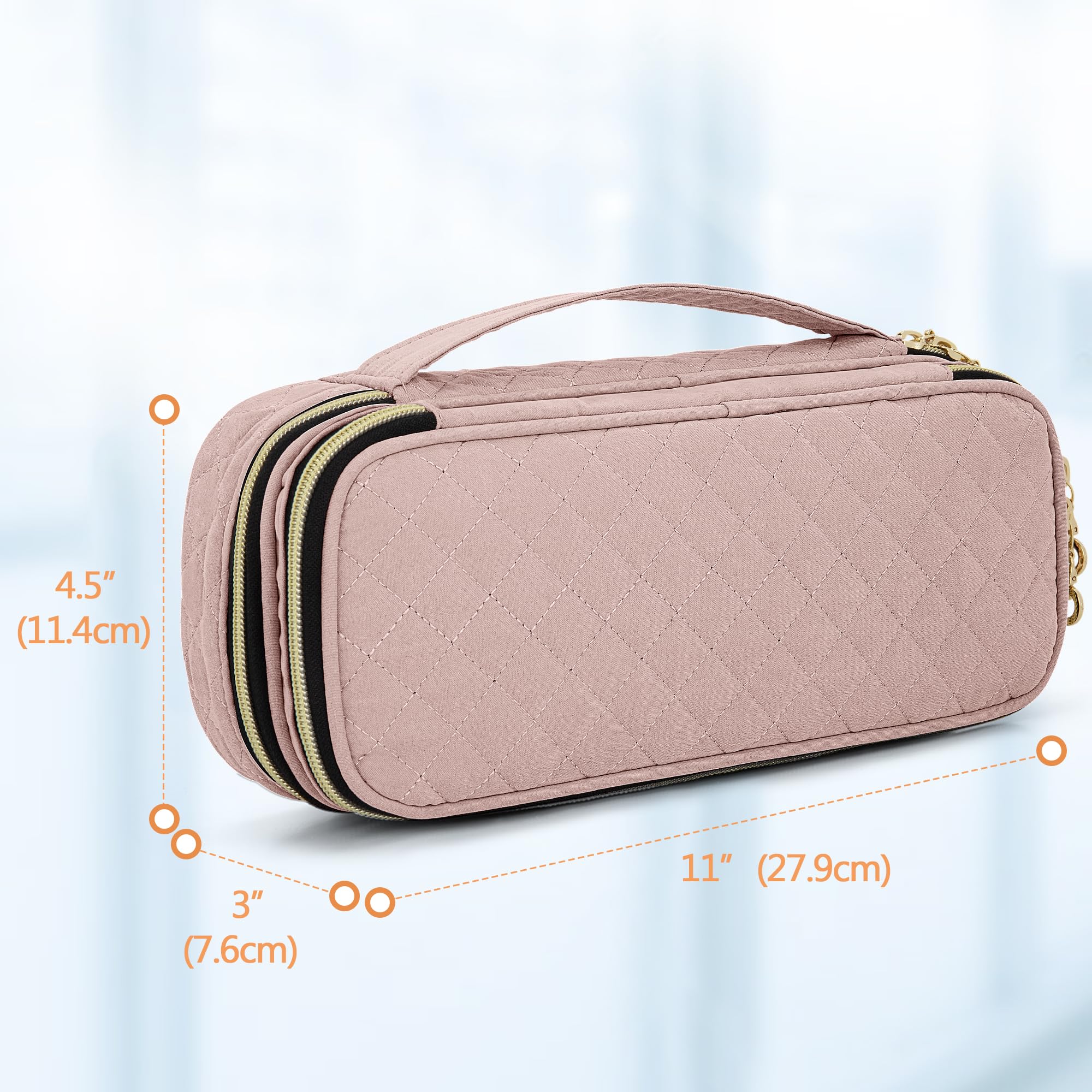 Damero Double Layer Stethoscope Case Compatible with 3M Littmann/ADC/Omron Stethoscope, Stethoscope Carrying Case Travel Bag for Nurse Accessories, Misty Rose