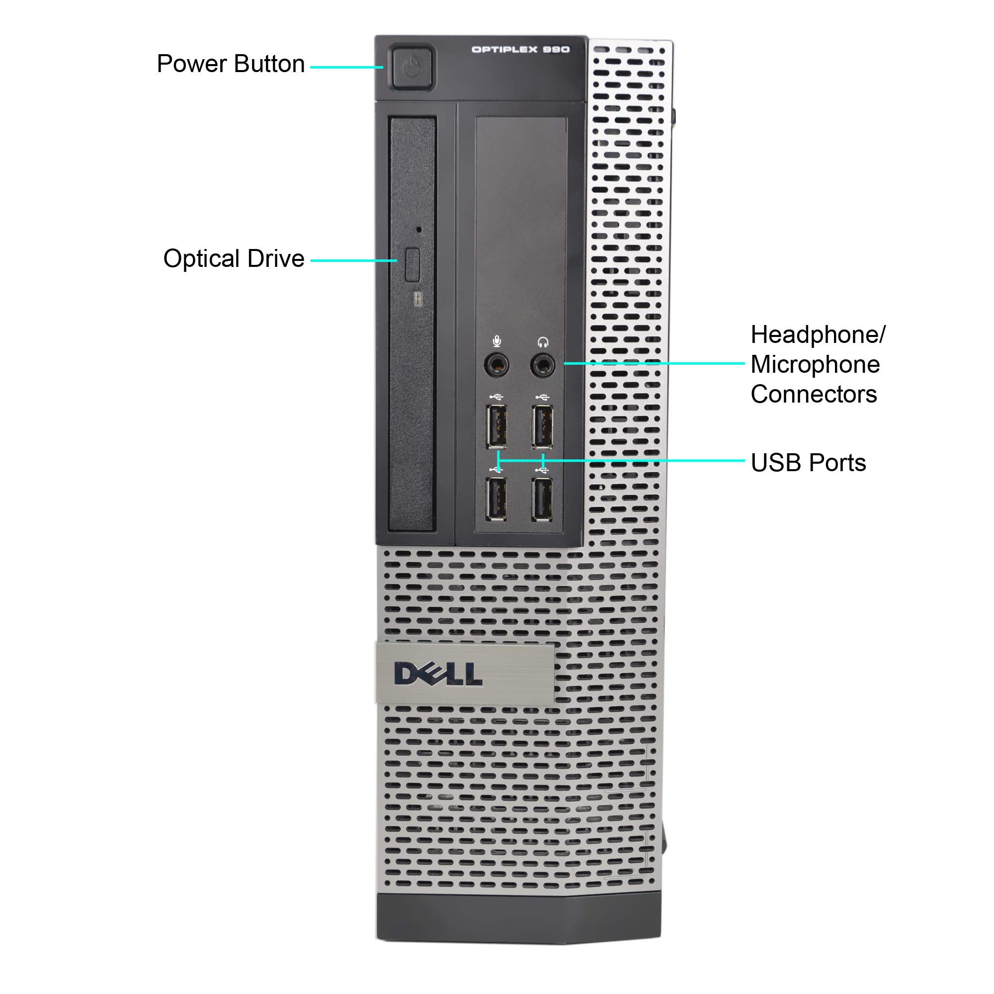 Dell Optiplex 990 SFF Desktop Computer PC (Intel Core i5 Processor, 16 GB Ram, 256 GB SSD, DVD-RW, WiFi, Bluetooth 4.0, Keyboard Mouse) 22-inch LCD Monitor, Windows 10 Pro (Renewed)