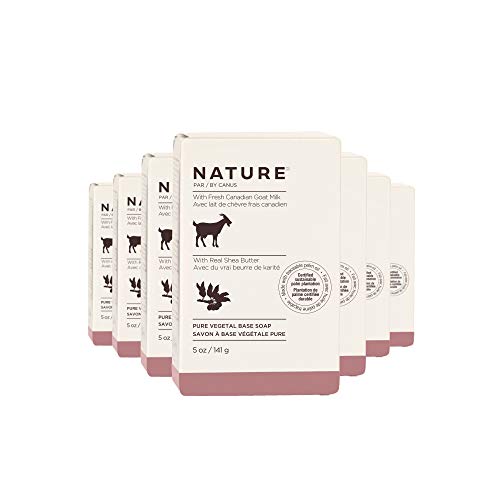 Nature by Canus Bar Soap With Fresh Canadian Goat Milk Vitamin A, B3, Potassium, Zinc and Selenium, Shea Butter, 5 Ounce (Pack of 24)