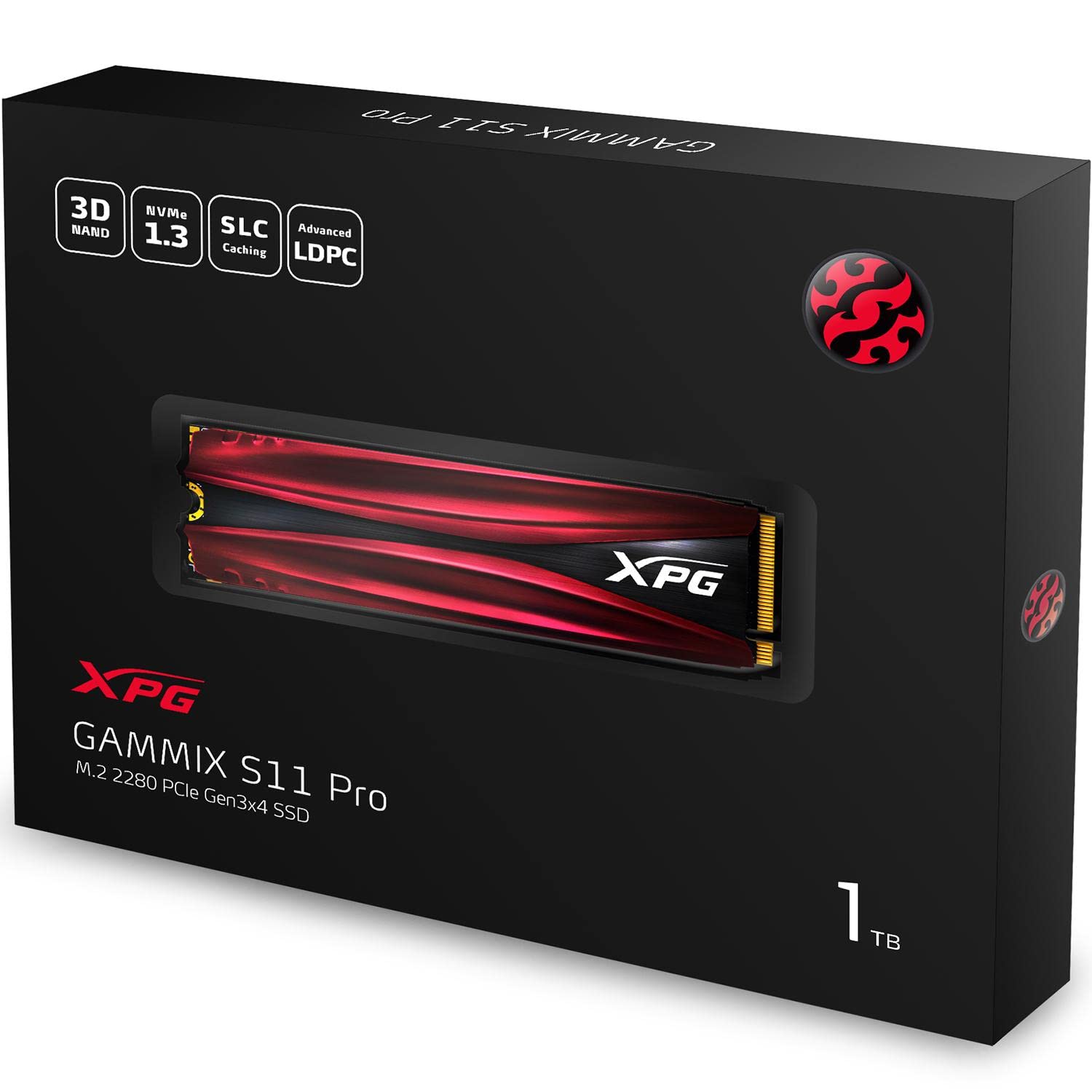 XPG GAMMIX 1TB S11 Pro 3D NAND PCIe NVMe Gen3x4 M.2 2280 SSD (AGAMMIXS11P-1TT-C)