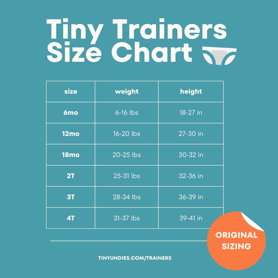 Tiny Trainers ORIGINAL - small cotton training pants, 3-pack (2T, Bear/Learn)