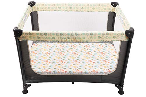 Waterproof Pack N Play/Mini Portable Crib Sheet Set 2 Pack 100% Jersey Cotton 190GSM Thickest Ultra Soft Stretchy for Baby Girl Boy Cute Animal by Knlpruhk