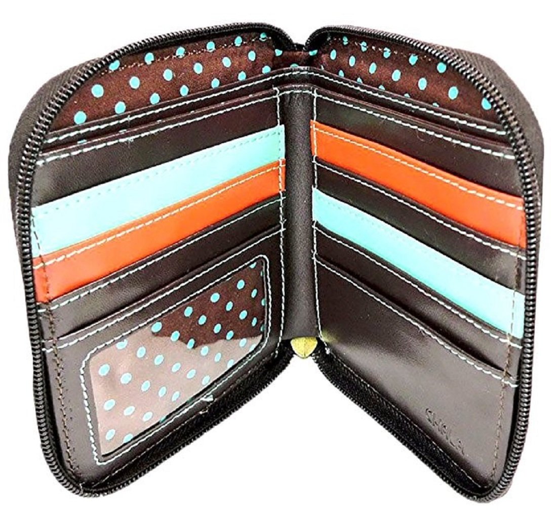 Chala Teal Paw Print Zip-Around Wristlet Wallet Dog Mom Gift