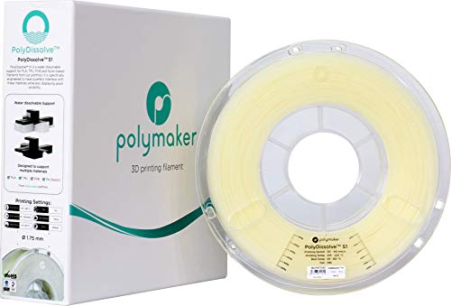 Polymaker PVA Filament 1.75mm Water Soluble Filament 750g Spool - PolyDissolve S1 Support Material Filament for PLA 3D Printer Filament, Soluble PVA Filament 1.75 3D Printing PVA Dissolvable Filament