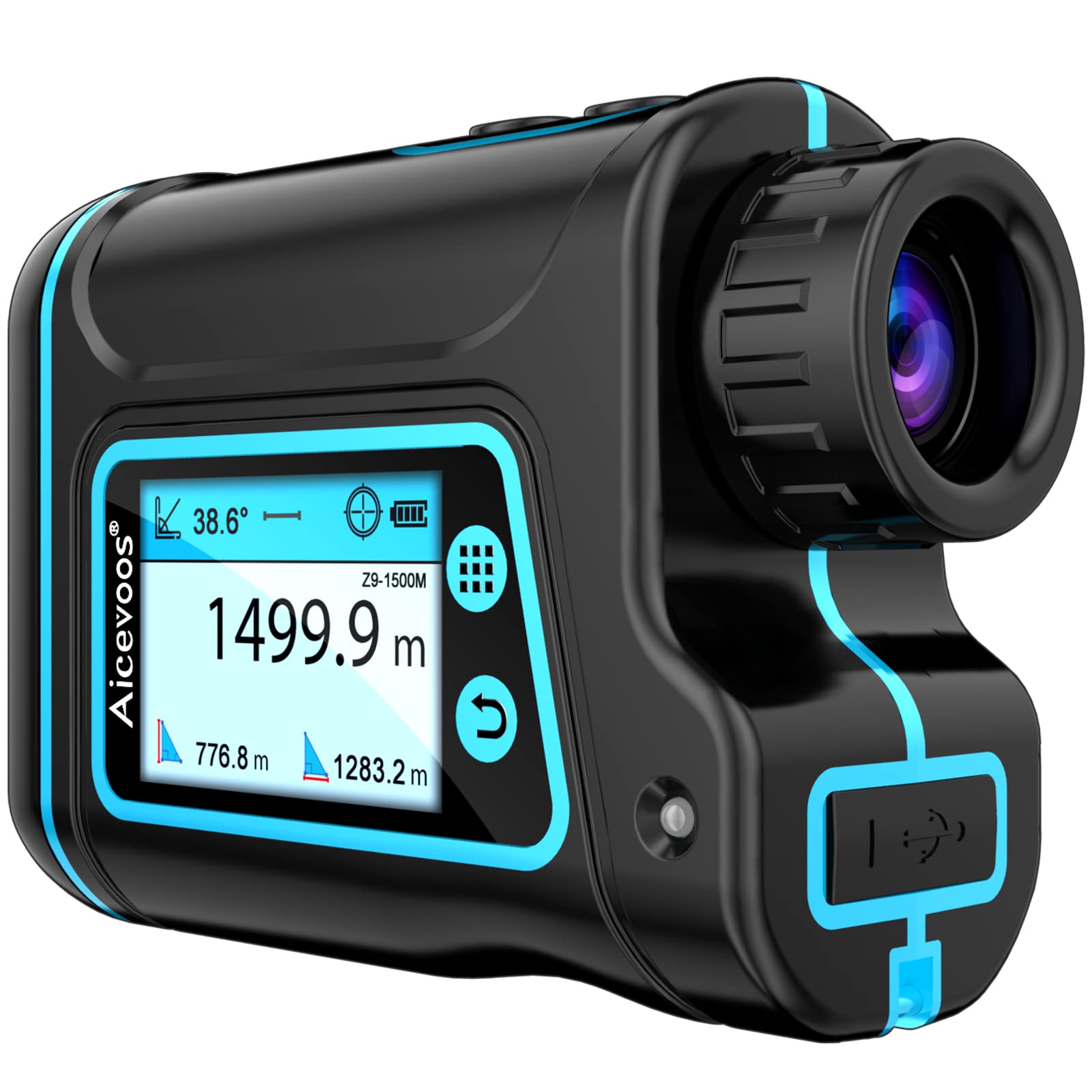Aicevoos Z9 Golf Laser Rangefinder with Flag Capture, Pulse Vibration and Touch LCD Screen, 6X Magnification, Great for Choosing The Right Club (Black)