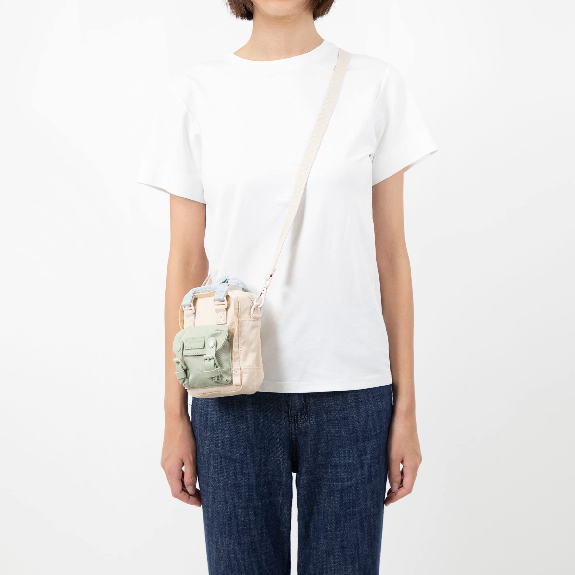 Doughnut Macaroon Tiny Nature Pale series 1L Women Girl Casual Crossbody Cell Phone Bag Purse Handbag (Hazy x Lichen)