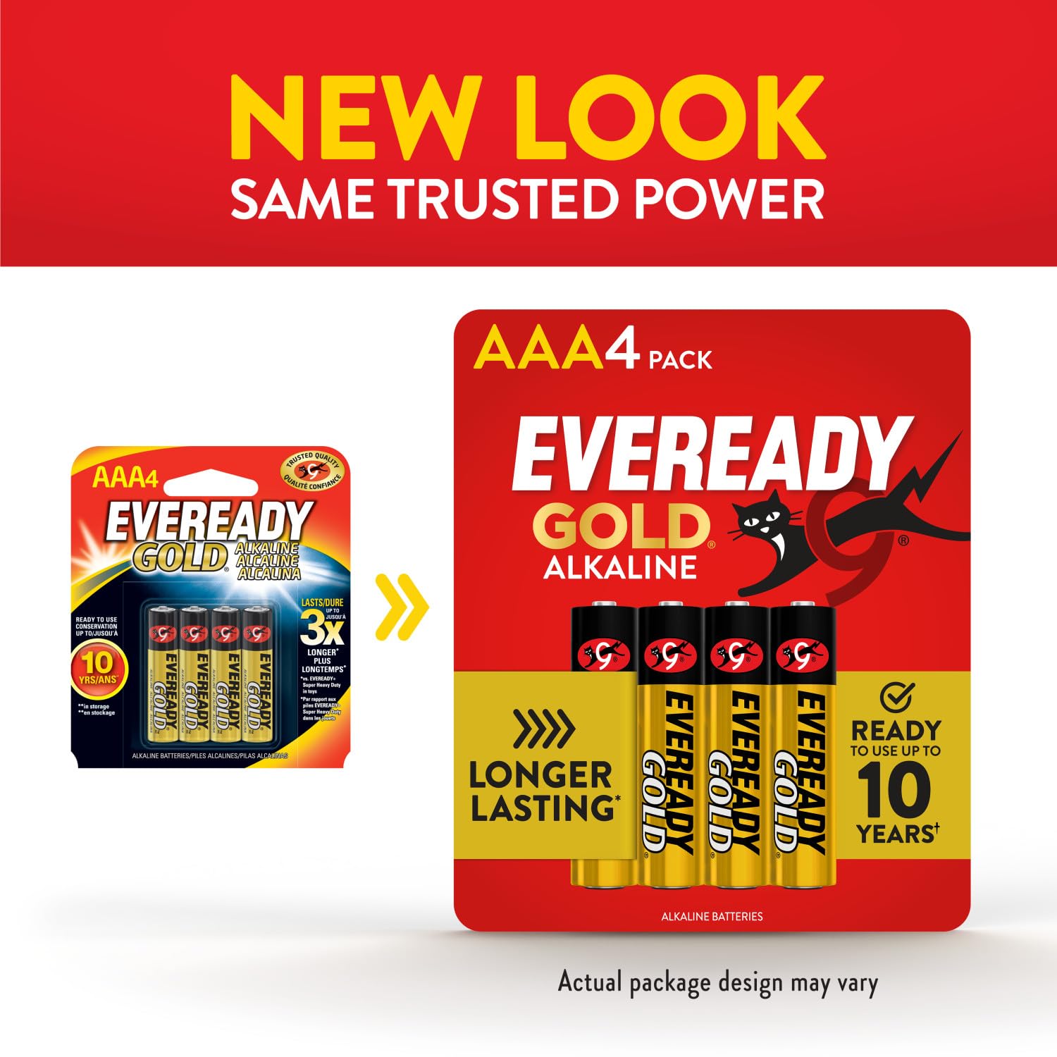 Eveready Gold Alkaline AAA Batteries, 8 Pack of Triple A Batteries