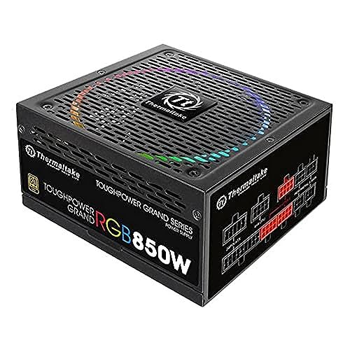 Thermaltake Toughpower Grand RGB 850W 80+ Gold Smart Zero 256-Color RGB Fan Fully Modular Power Supply 10 Yr Warranty PS-TPG-0850FPCGUS-R