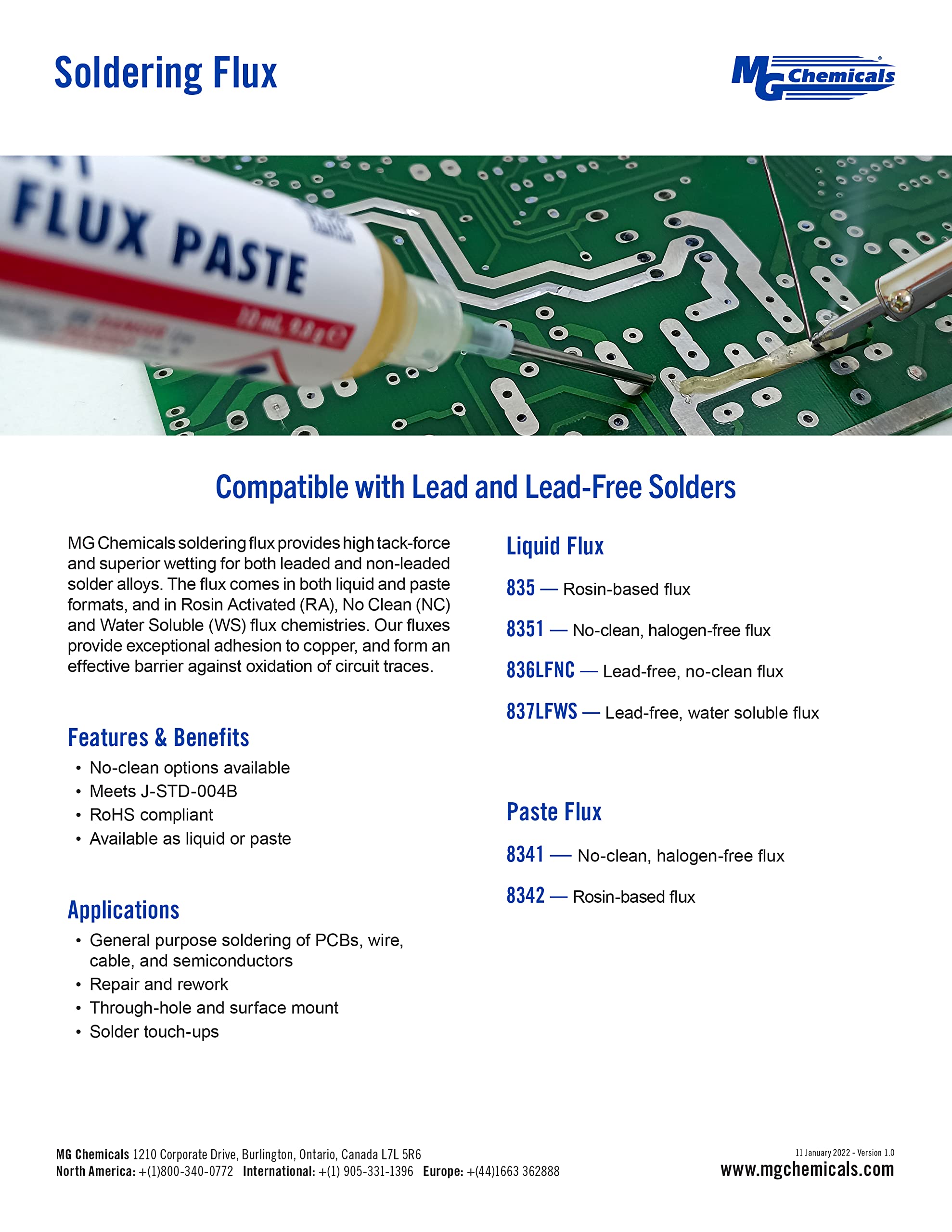 MG Chemicals - 8341-10ML 8341 No Clean Flux Paste, 10 milliliters Pneumatic Dispenser (Complete with Plunger & Dispensing Tip)