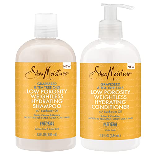 SheaMoisture Low Porosity Protein-Free Set w/Baobab & Tea Tree Oils – Includes 13 oz. Shampoo & 13 oz. Conditioner