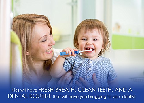 ToiletTree Products Poseidon Children's Sonic Toothbrush with LED Lights, Blue