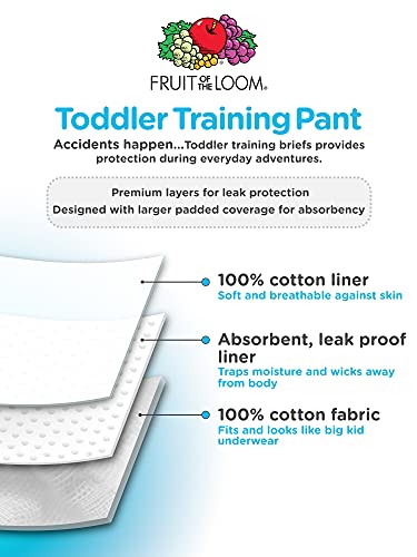 Fruit of the Loom Baby Toddler Potty Training Underwear (6 Pack), Girls Brief-Assorted Color, 18 Months