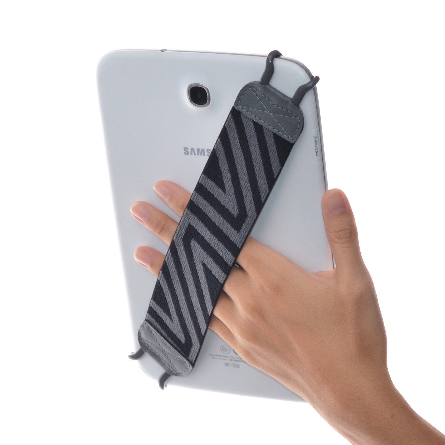 TFY Security Hand Strap Holder with Silicon for Tablets, Compatible with iPad Pro 9.7 Inch, Pro 11 Inch, iPad 9th Gen, iPad Mini 6, iPad Air 5, Samsung Galaxy Tab & Note and More -Gray (ONE Piece)
