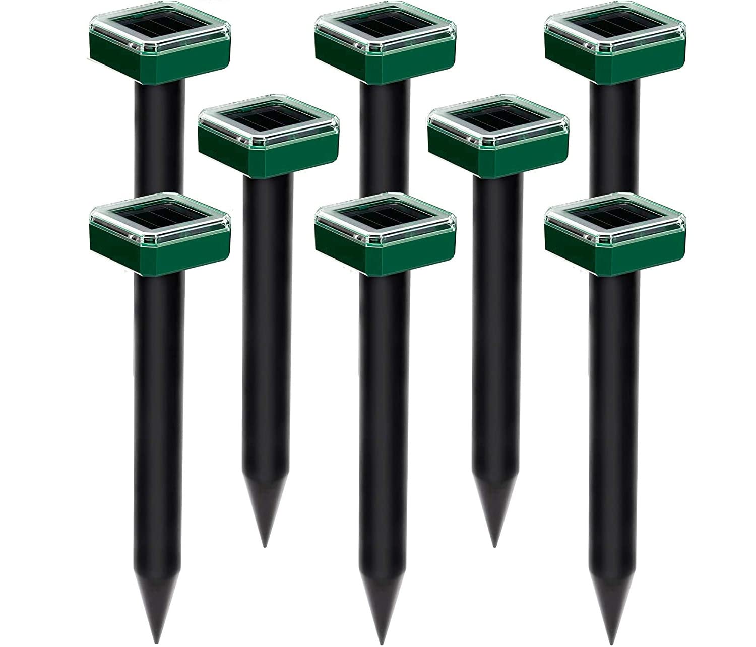 ADLLYA 8 Pack Mole Repellent Solar Powered, Waterproof Mole Repellent Chipmunk Repellent Outdoor, Gopher Repellent Ultrasonic Solar Powered for Groundhog Chipmunk Repeller, Lawn Garden W4, ADLLYA-Y2