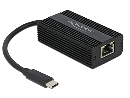 DeLOCK 65990 USB C Adaptor/Thunderbolt 3 to Gigabit Ethernet LAN 2.5 Gbit NBase-T 2,500 Mbps RJ45 Female