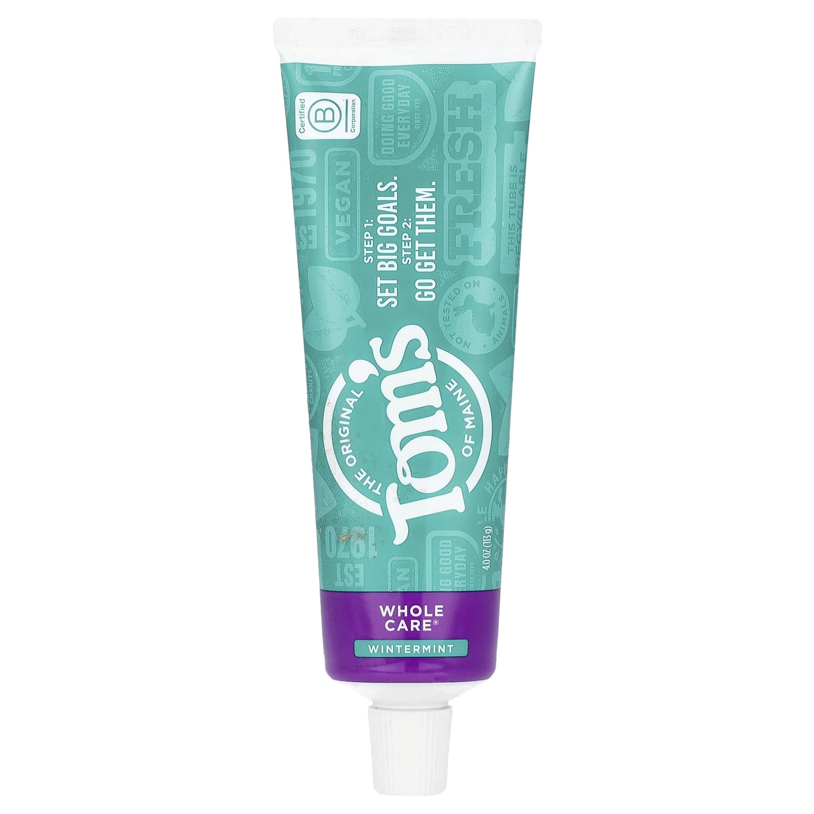 Tom's of Maine Whole Care Natural Toothpaste with Fluoride, Wintermint, 4 oz. (Packaging May Vary)