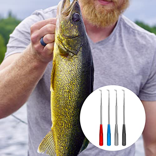 AIEX 4pcs Fish Hook Remover, Stainless Steel Fish Hook Detacher Unhooking Tool Fishing Extractor Hook Quick Removal Separator for Saltwater and Freshwater