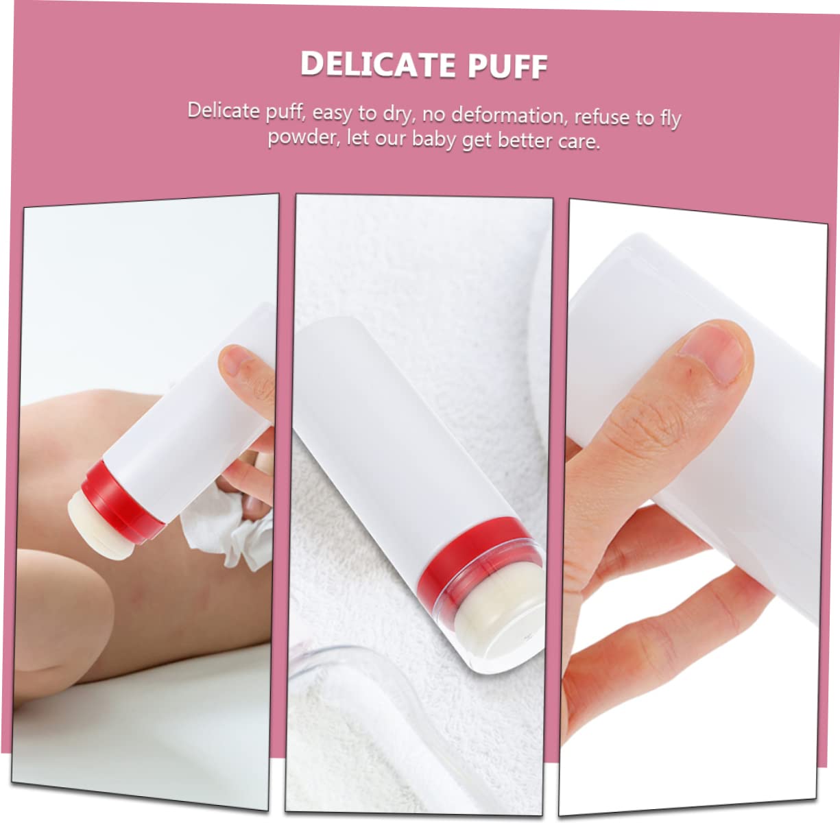 ADOCARN 2 pcs After- Compact Makeup Fluffy Bath Powder Containers Baby Holder Kids Face Travel Puff Refillable Blush Container Convenient Adult Jar Skin Capacity Empty Home Toddler Infant