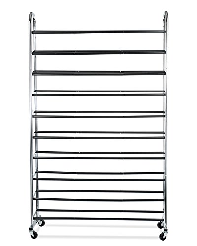 Shoe Organizer - Chrome Shoe Storage Supreme 50 Pair Shoe Rack Closet Shoe Organizer