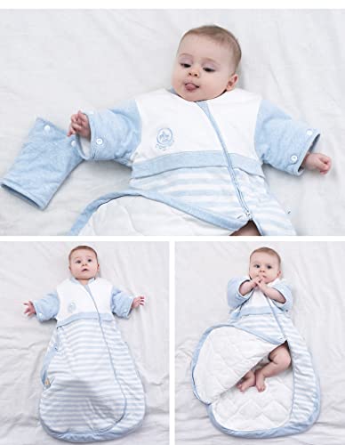 OuYun Baby Organic Sleeping Bag Detachable Sleeve Wearable Blanket,Pink,350g Filling for 32-59℉