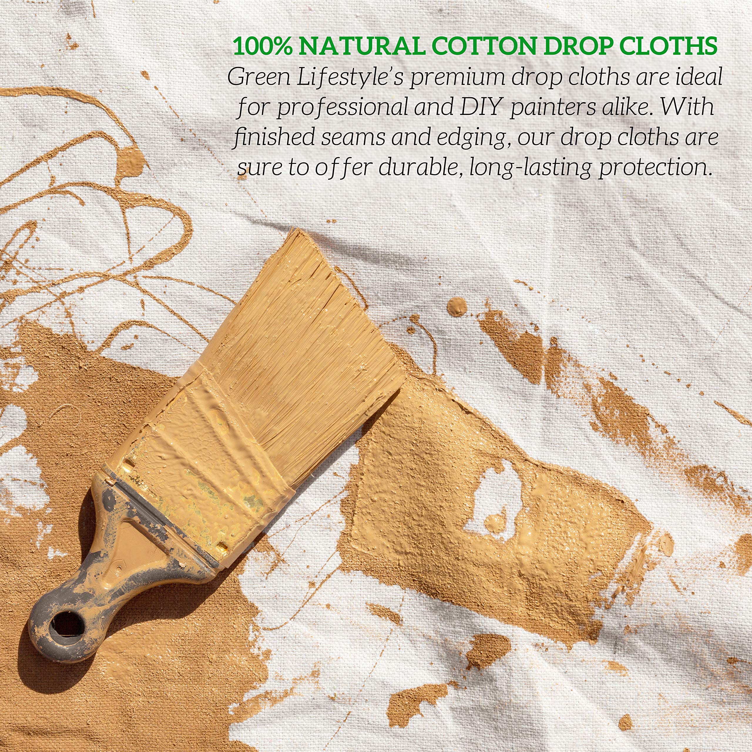 All Purpose Canvas Drop Cloth - Canvas Tarp, Canvas Fabric Drop Cloth Curtains, Drop Cloth for Painting, Floor & Furniture Protection, Painters Drop Cloth, Paint Drop Cloth (Canvas Sheet 4x50)