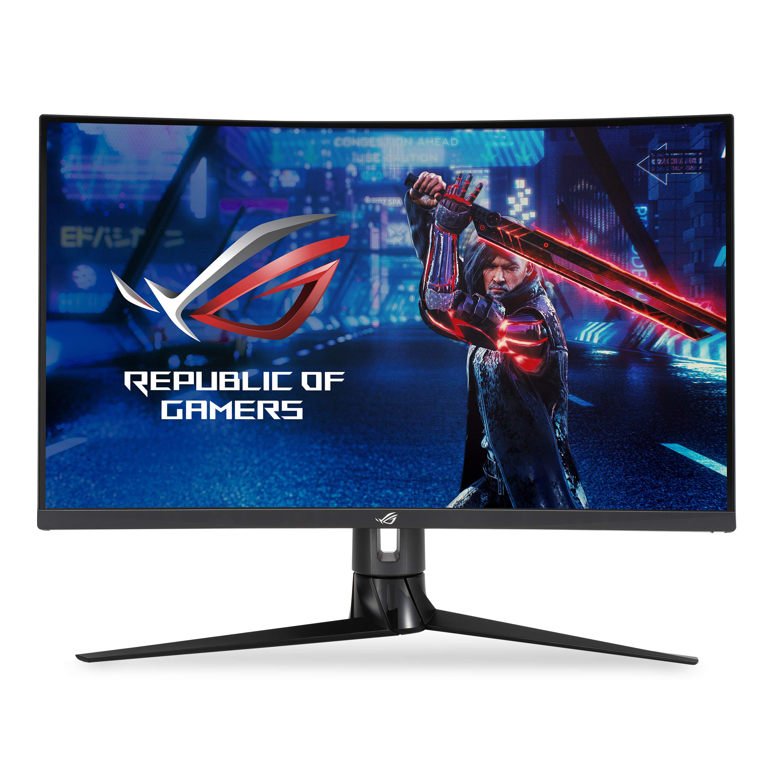 ASUS ROG Strix 31.5” 1440P Curved Gaming Monitor (XG32VC) ROG Sheath Extended Gaming Mouse Pad Bundle