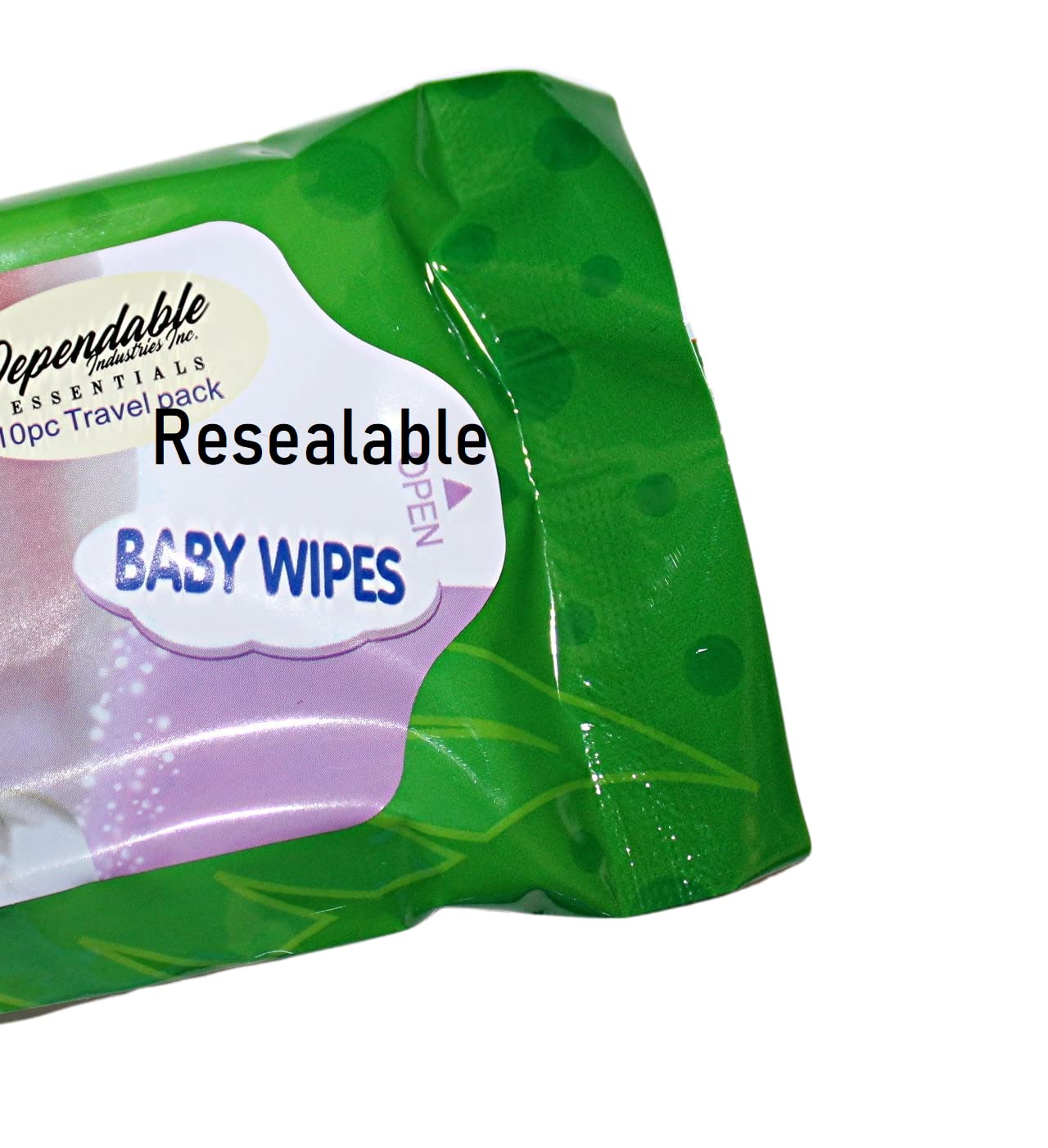Dependable Industries 6 Piece Travel Size 10 Pack Baby Wipes Fits in Purse Diaper Bag & Glove Compartment Children's Hands and Face School Home