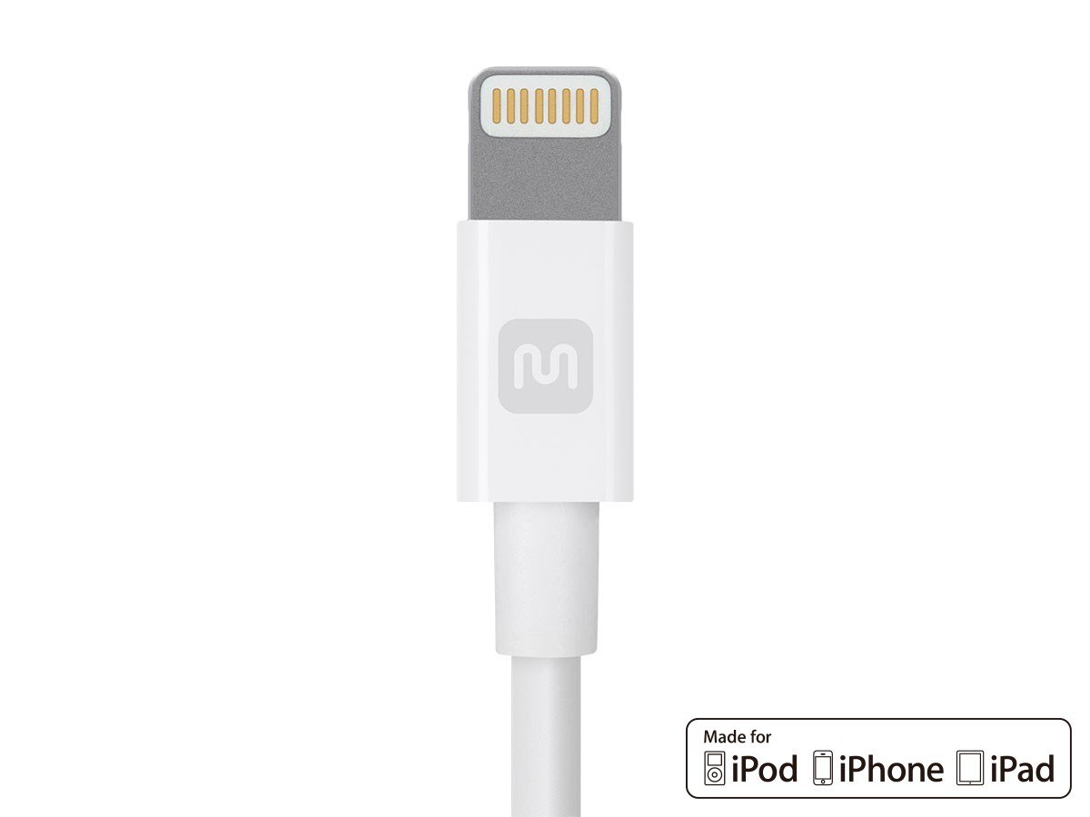 Monoprice Lightning to USB Type-A Charging Cable - Apple MFi Certified, 6 Inches, White - Essential Series
