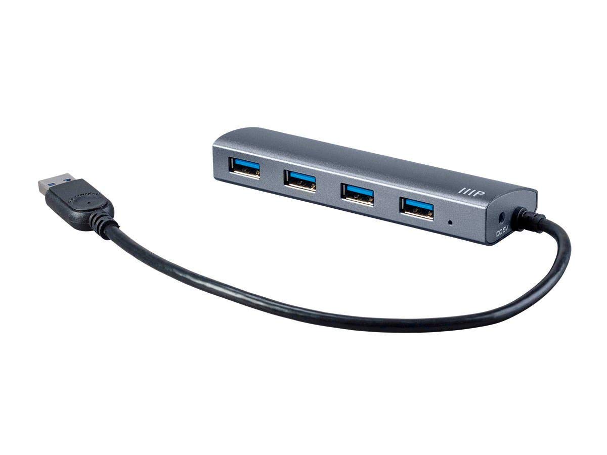 Monoprice USB 3.0 Hub, 4-Port, Aluminum Unibody Design, Up to 5Gbps, Plug and Play, Compatible with Windows and MacOS