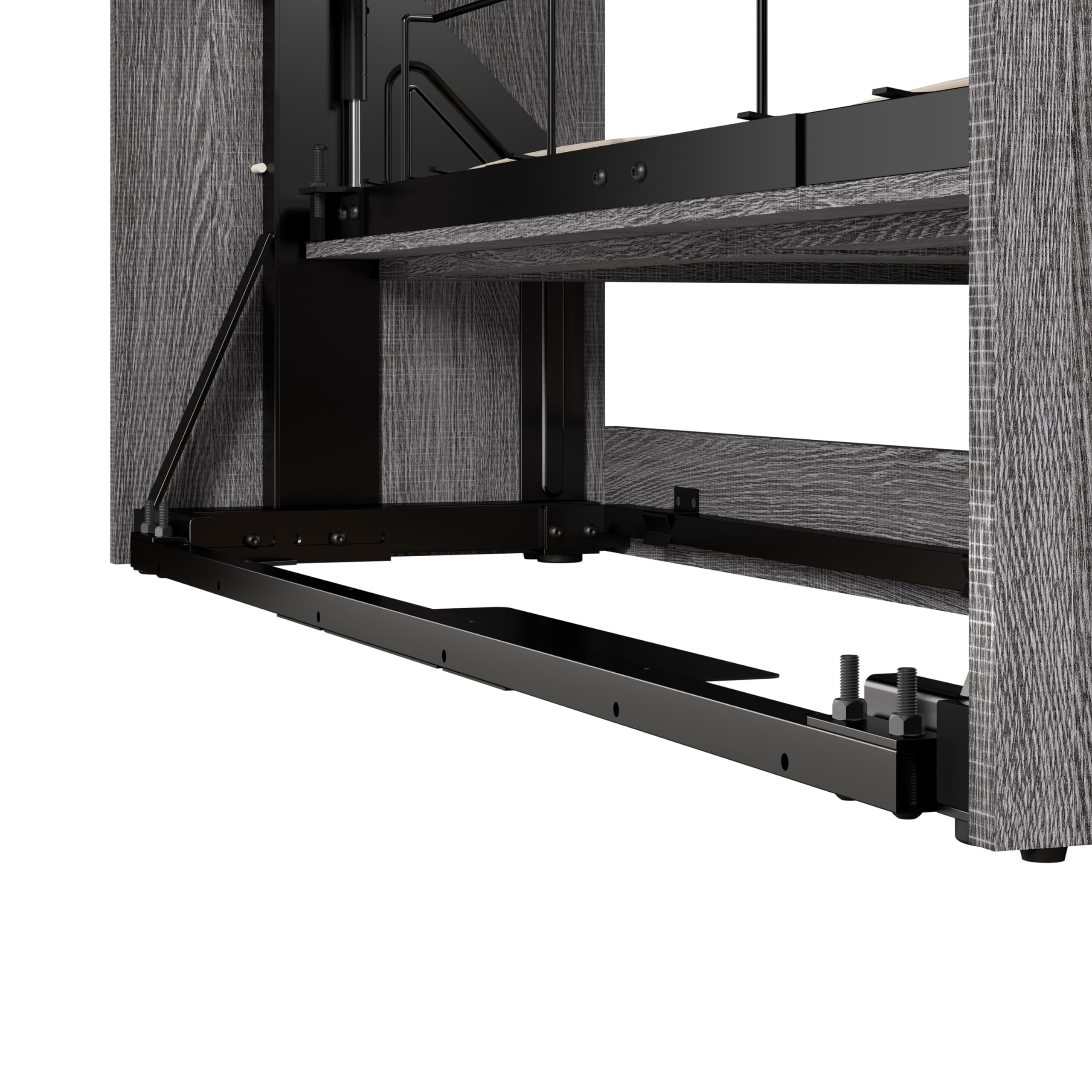 Bestar Pur Full Murphy Bed, 59-inch Space-Saving Sleeping Arrangement for Multipurpose Guest Room or Home Office, Full, Bark Grey