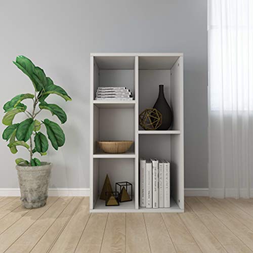 Sideboard with 5 Storage Compartments, Multifunctional Display Stand for Living Room and Office, Chipboard, 19.7" x 9.8" x 31.5"