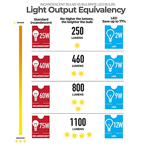 Bulbrite Pack of (4) 5 Watt Dimmable Clear Filament B11 Candelabra (E12) LED Bulb - 500 Lumens, 3000K, and 80 CRI