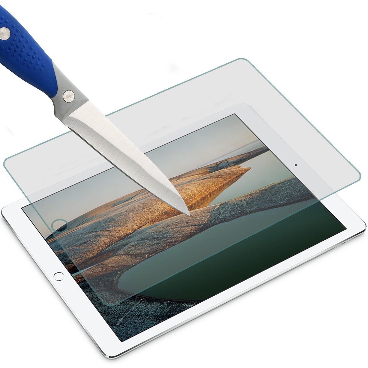 Mr.Shield [2-PACK] Designed For iPad Pro (12.9" Inch) [2015-2017 Version] [Tempered Glass] Screen Protector [0.3mm Ultra Thin 9H Hardness 2.5D Round Edge] with Lifetime Replacement