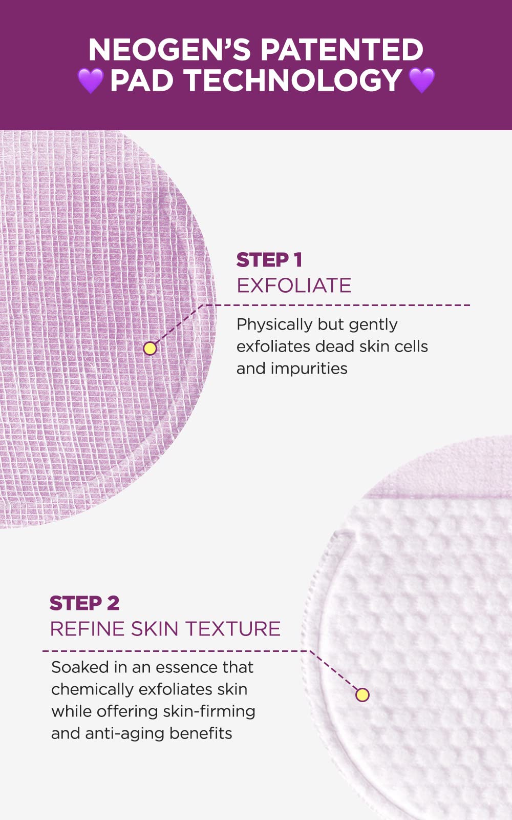 DERMALOGY by NEOGENLAB Bio-Peel Gauze Peeling Pads (Wine, 30 pads) - Exfoliating & Firming Peeling Pad with PHA & Red Wine & Resveratrol & Acid Hyaluronic - Korean Skin Care