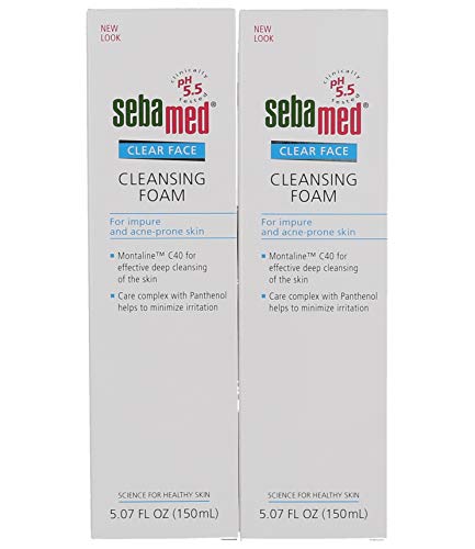 Sebamed Clear Face Cleansing Foam Gentle Face Wash for Impure Oily and Acne-prone Skin 5.07 Fluid Ounces (Pack of 2)