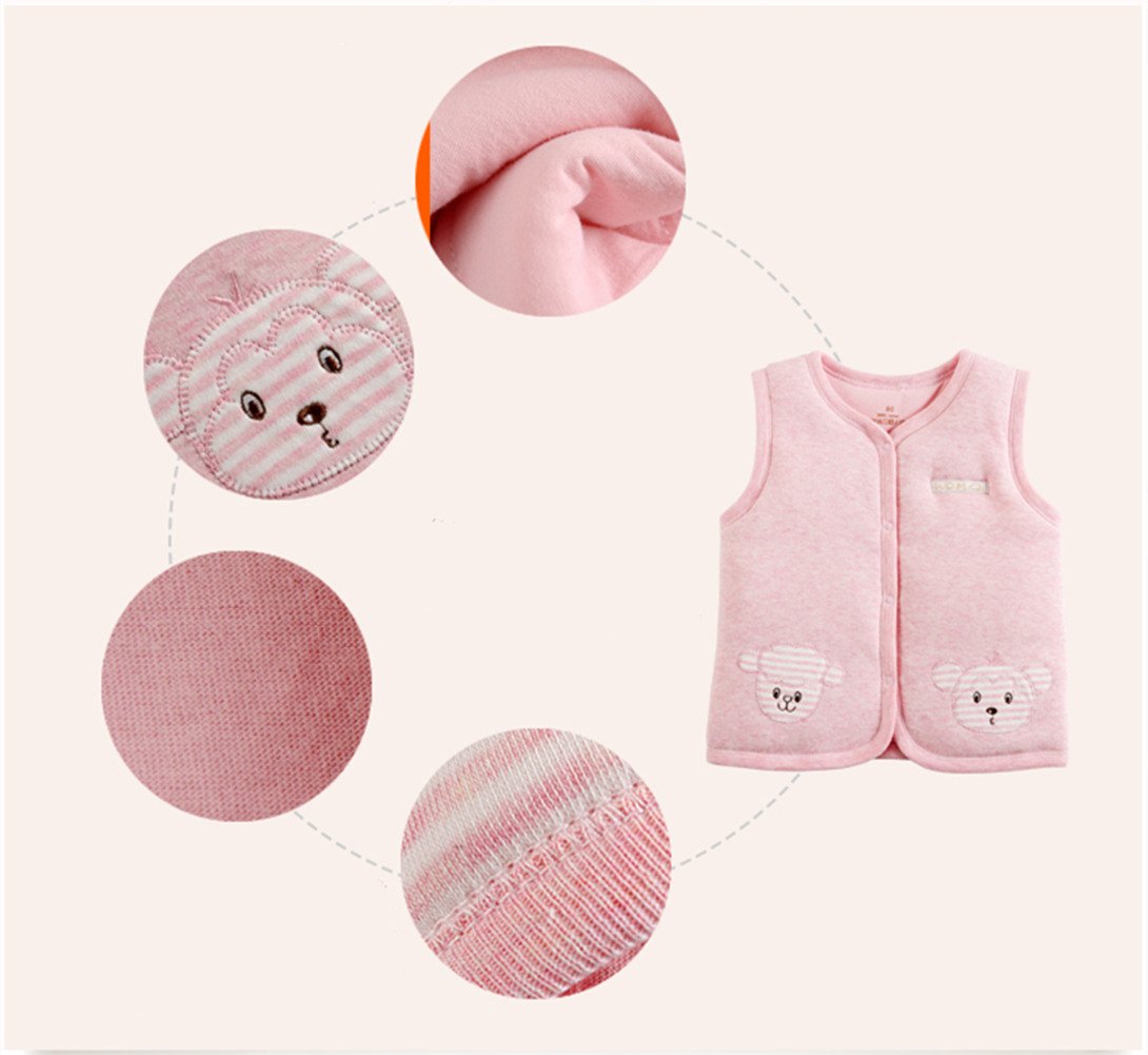 Monvecle Baby Warm Vests Unisex Infant to Toddler Padded Waistcoat (2T-3T, Pink)