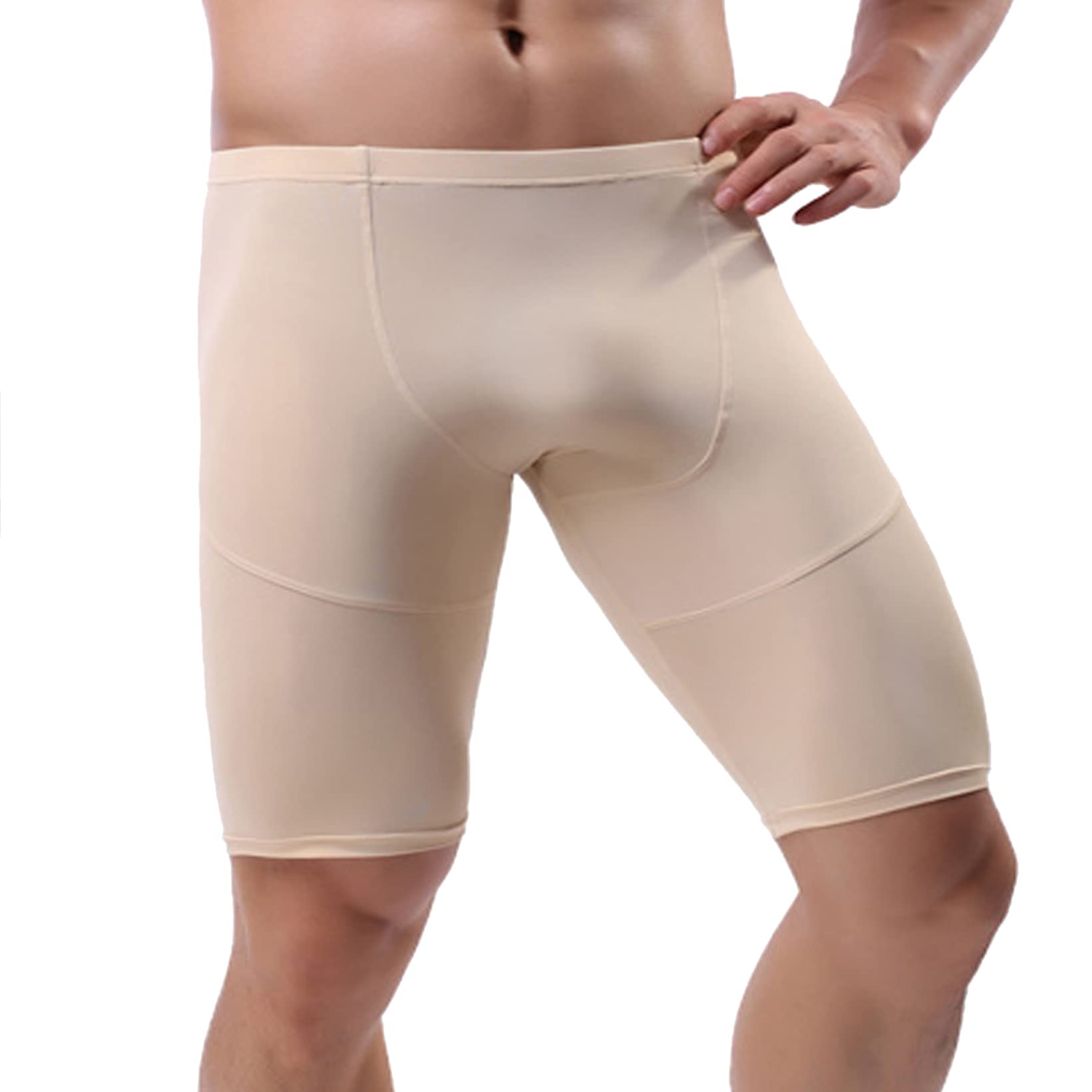 Aiihoo Men's Compression Base Layer Shorts Pants Bodybuilding Yoga Capris Tights Swimming Trunks Nude Large