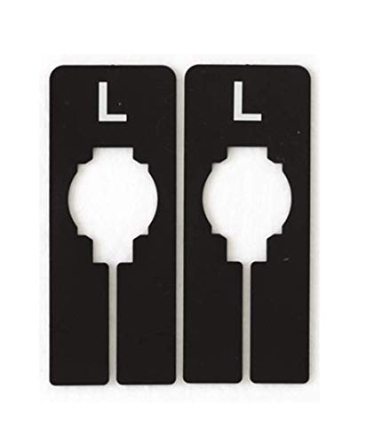 NAHANCO QSDBWKIT2, Black Rectangular Clothing Size Dividers with White Print for XS-XL, Kit of 25 (5 Sizes of 5 Each)