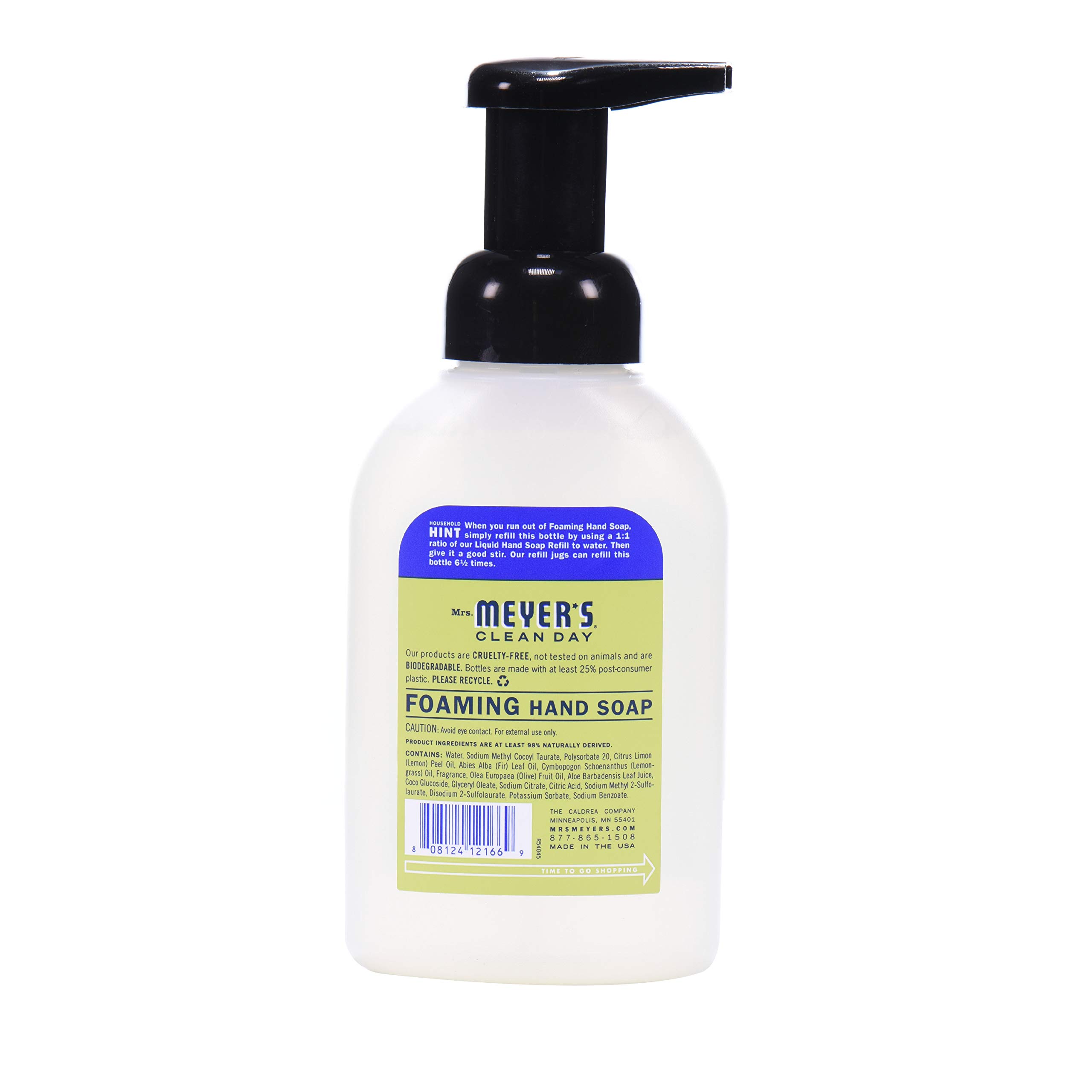 MRS. MEYER'S CLEAN DAY Foaming Hand Soap, Lemon Verbena Scent, 10 Fl oz (Pack of 2)
