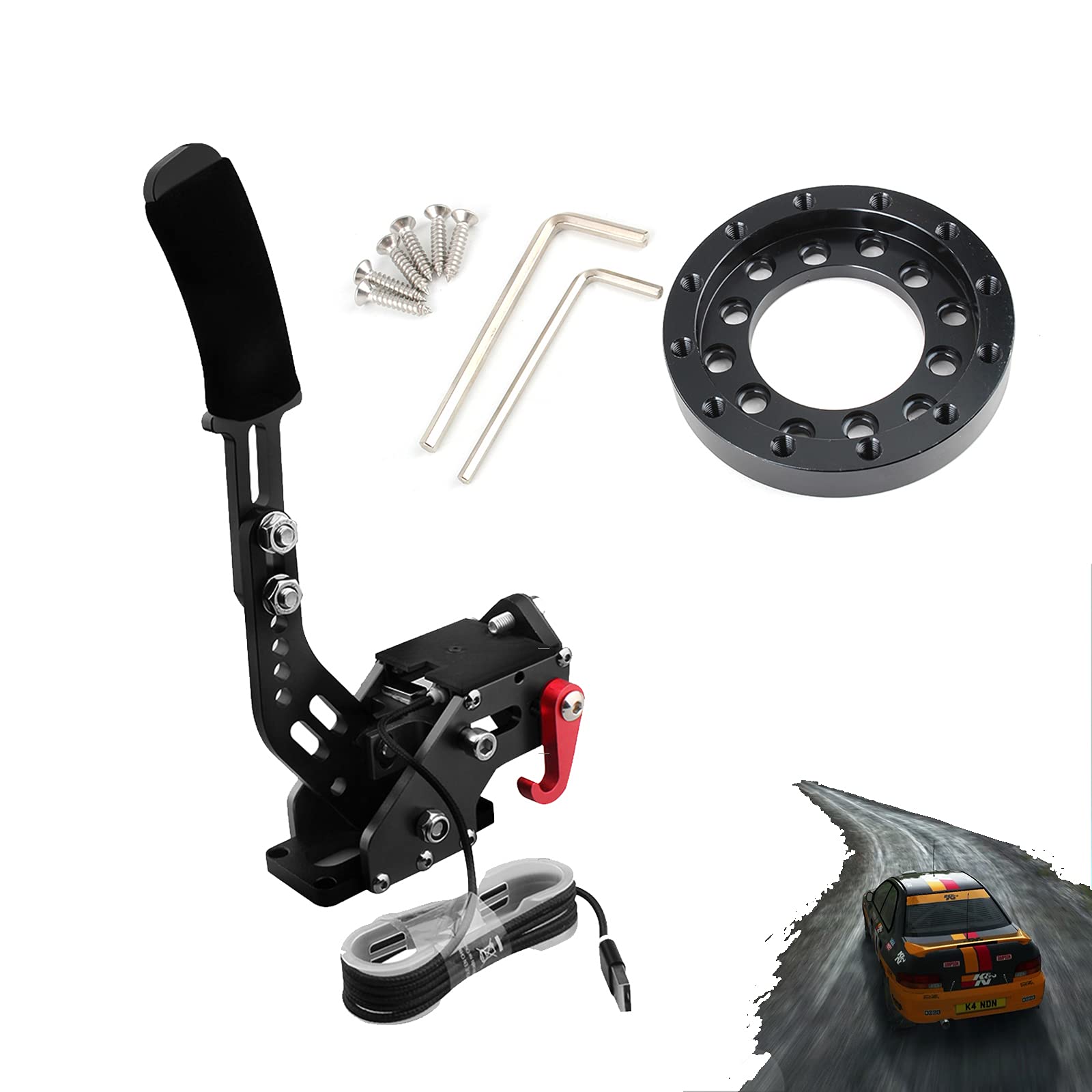 aikeec Steering Wheel Adapter for Logitech G25 G27 G920 USB Handbrake with Clamp for G25 G27 G29 PC Sim Racing Games