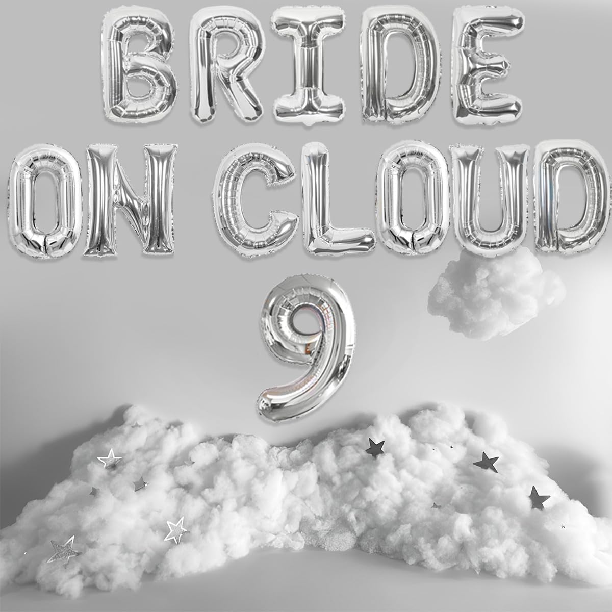 On Cloud 9 Bachelorette Decorations Cloud Bridal Shower Decorations Bride on Cloud 9 Balloon Banner Cloud Foil Balloon Diamond Balloon for Bridal Shower Wedding Shower Birthday