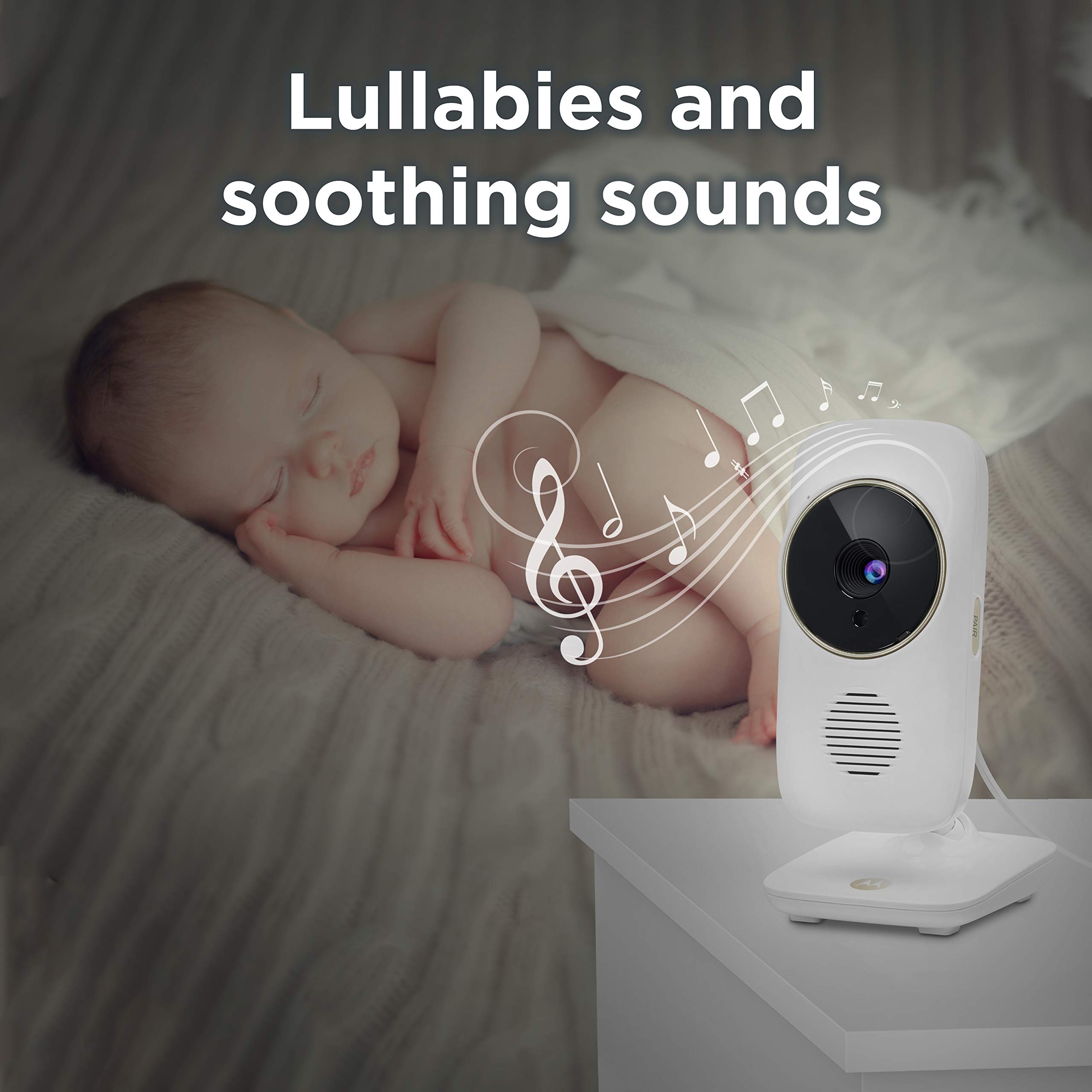 Motorola MBP844CONNECT Wireless WiFi Video Baby Monitor - 5-Inch HD Color Screen, 2-Way Talk Communication - Sound, Motion, Temperature Alert - Digital Zoom, Night Vision, 5 Lullabies - 1000ft Range